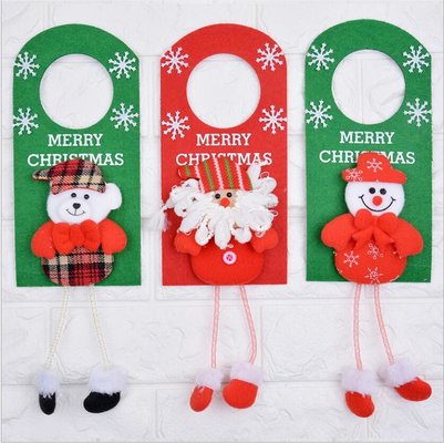 China Santa Snowman Door Ring Hanging Christmas felt hanging decorative Christmas door knob hanger supplier