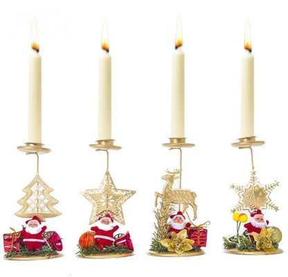 China Fashionable Design Iron Ornament Christmas Candle Holder supplier